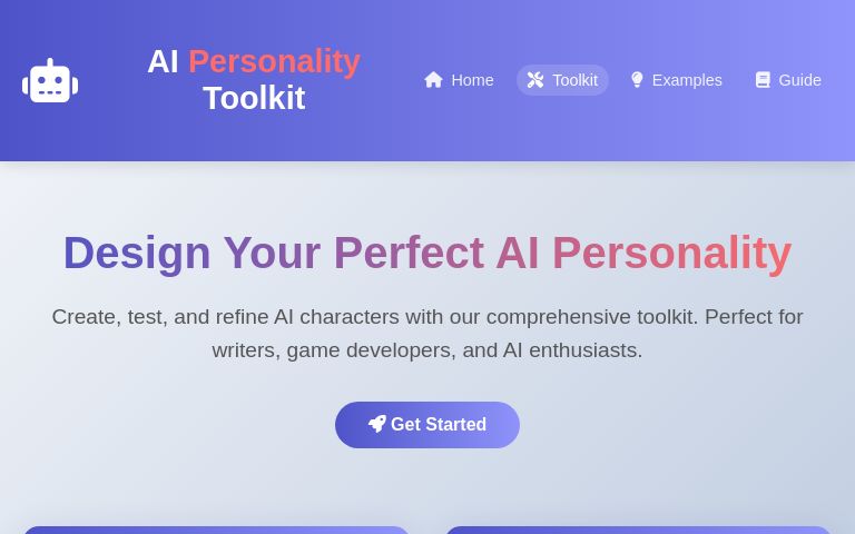 AI Personality Toolkit ― Perchance Generator