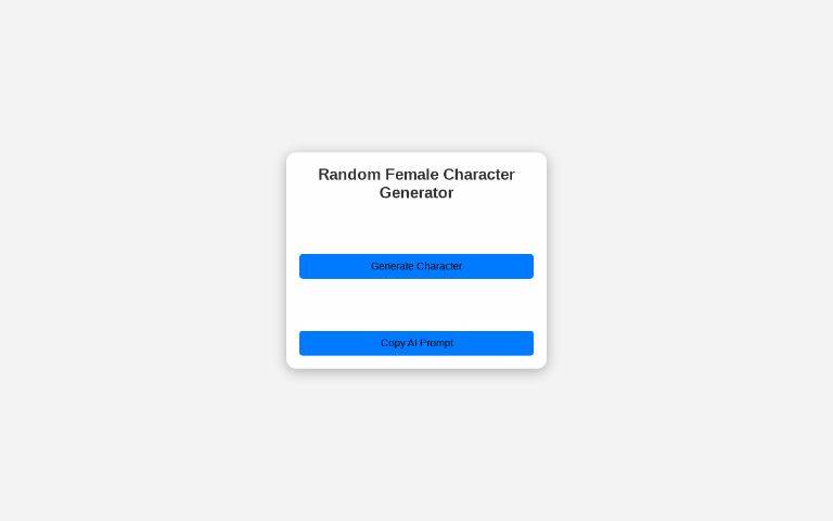 Random Female Character Generator
