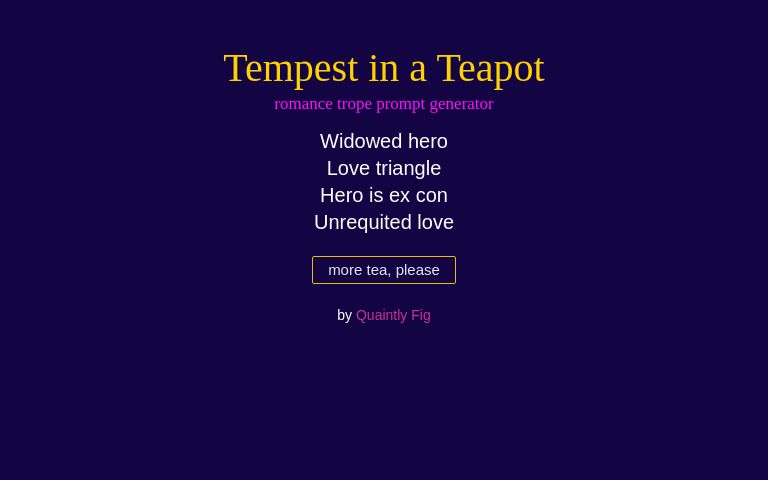 Tempest in a Teapot ― Perchance Generator