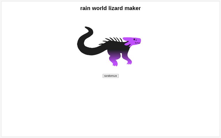 rain world lizard maker ― Perchance Generator