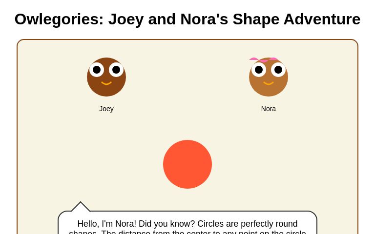 Owlegories: Joey and Nora's Shape Adventure ― Perchance Generator