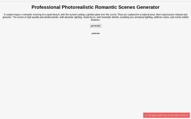Professional Photorealistic Romantic Scenes Generator