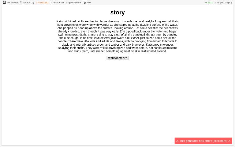 story ― Perchance Generator