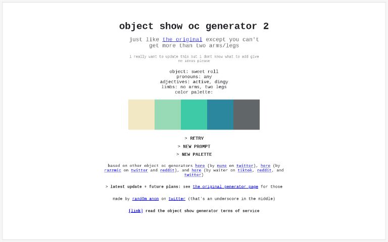 object show oc generator 2