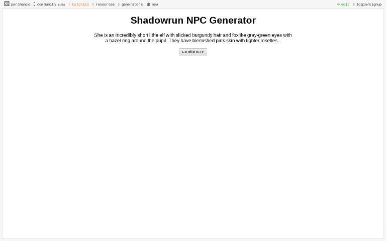Shadowrun NPC Generator