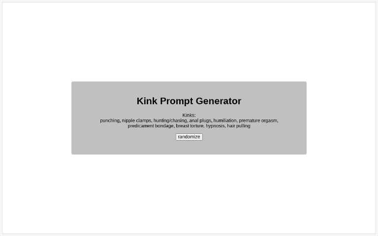 Kink Prompt Generator