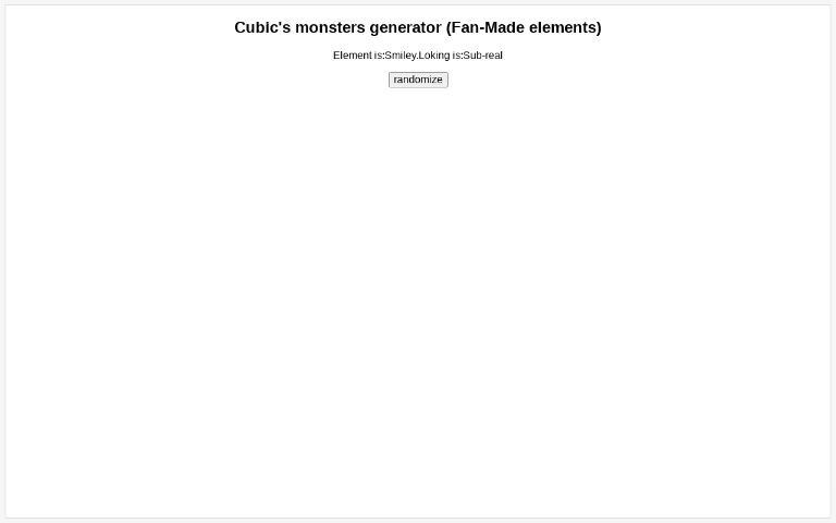 Cubic's monsters generator (Fan-Made elements)