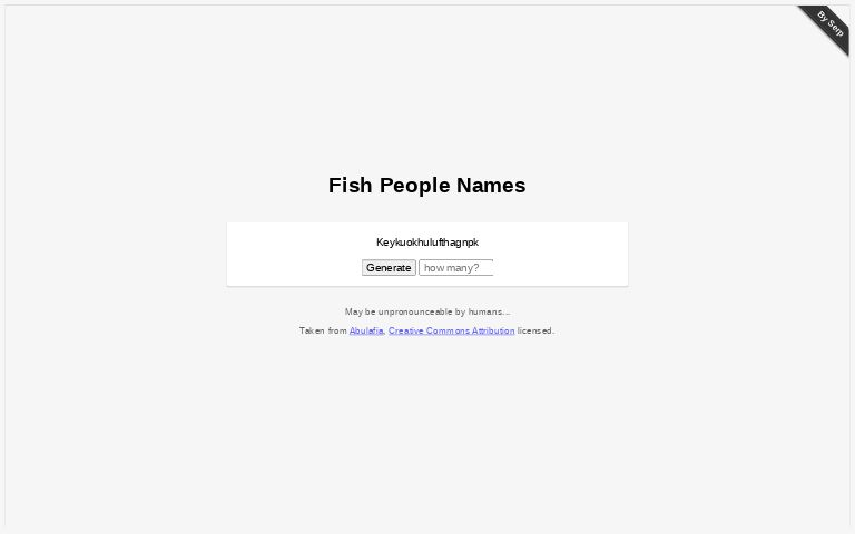Fish People Names ― Perchance Generator