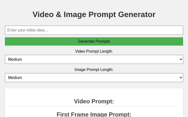 Video & Image Prompt Generator