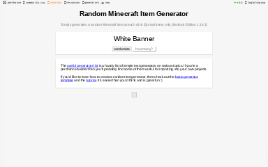 Random Minecraft Item Generator