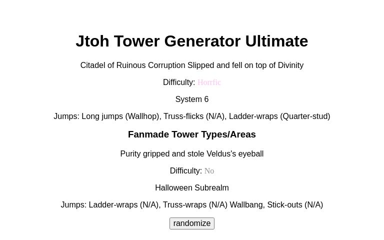 Jtoh Tower Generator Ultimate