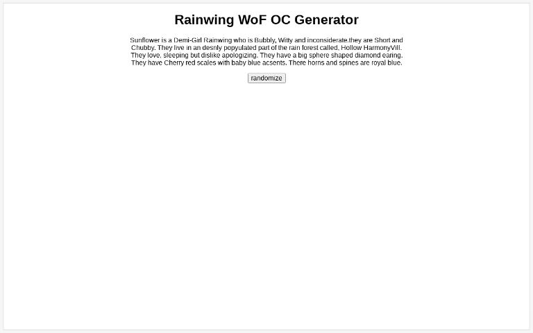 Rainwing WoF OC Generator
