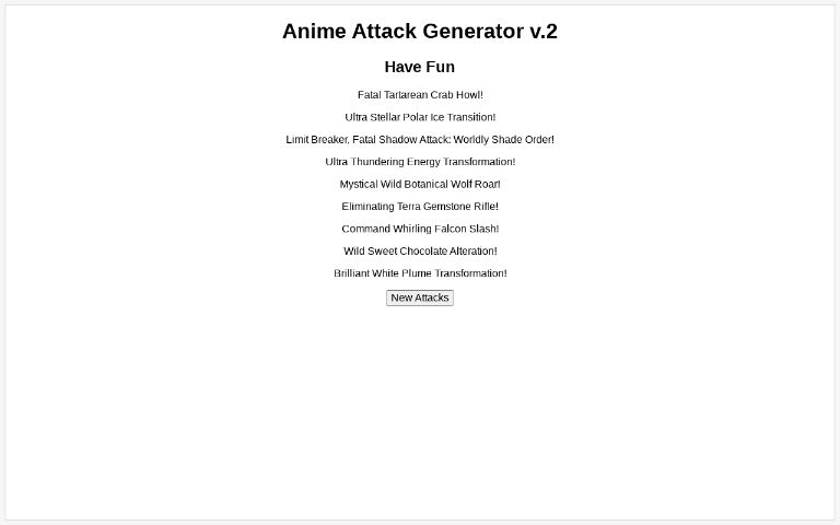 Anime Attack Generator v.2