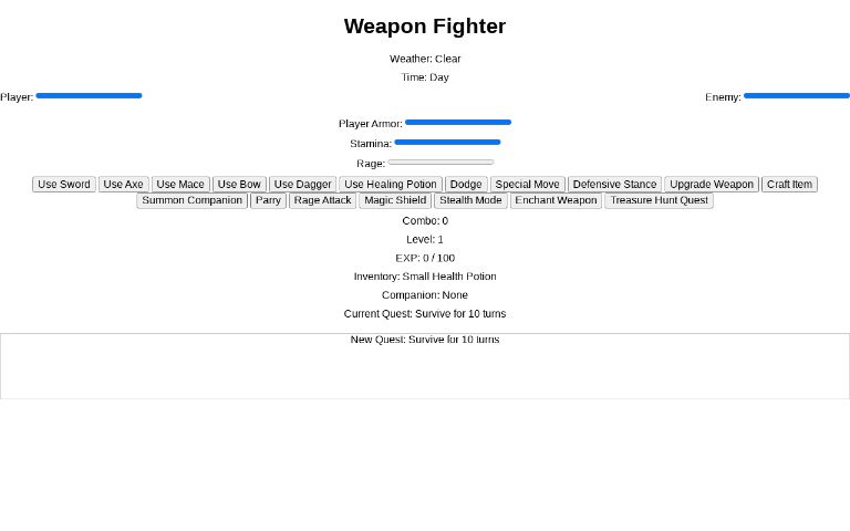 Weapon Fighter ― Perchance Generator