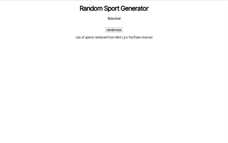 Random Sport Generator