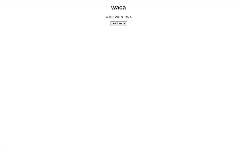 waca ― Perchance Generator