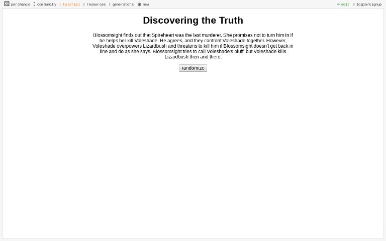 Discovering the Truth ― Perchance Generator