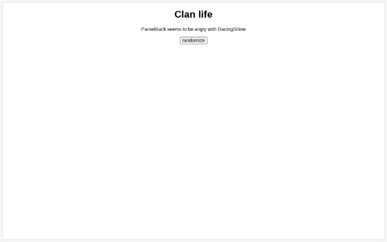 Clan life ― Perchance Generator