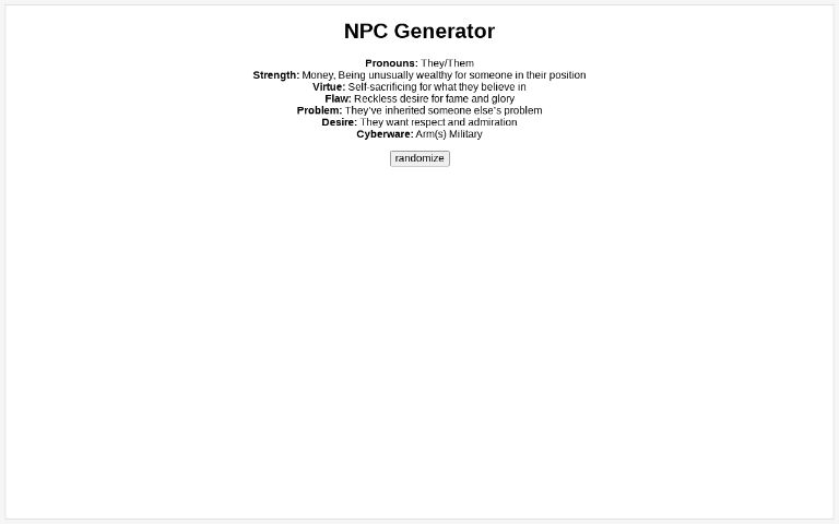 NPC Generator