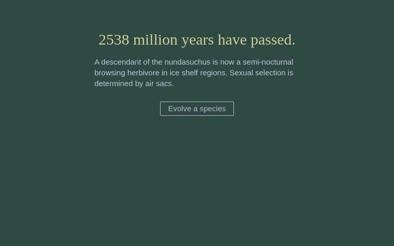 Speculative Evolution Generator V3- version with dinosaurs