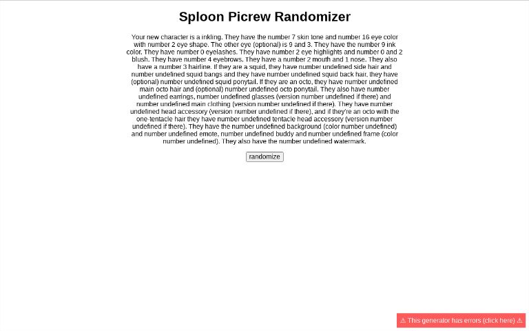 Sploon Picrew Randomizer ― Perchance Generator