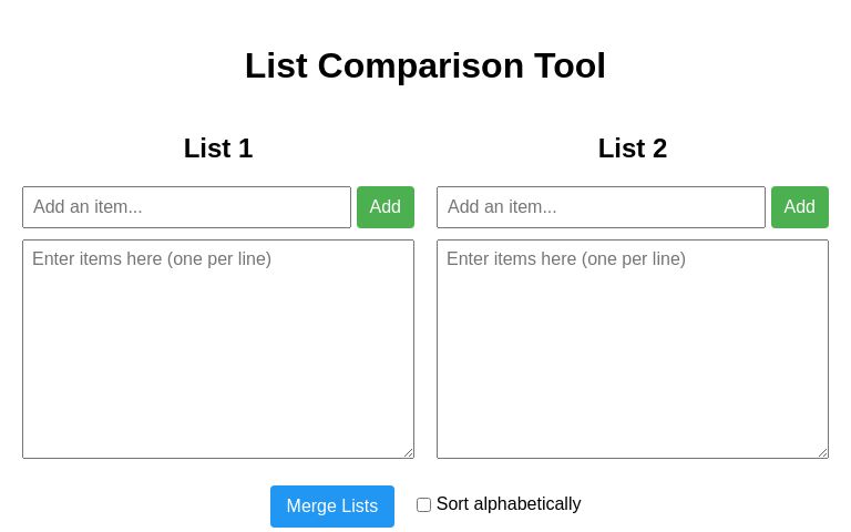 List Comparison Tool ― Perchance Generator
