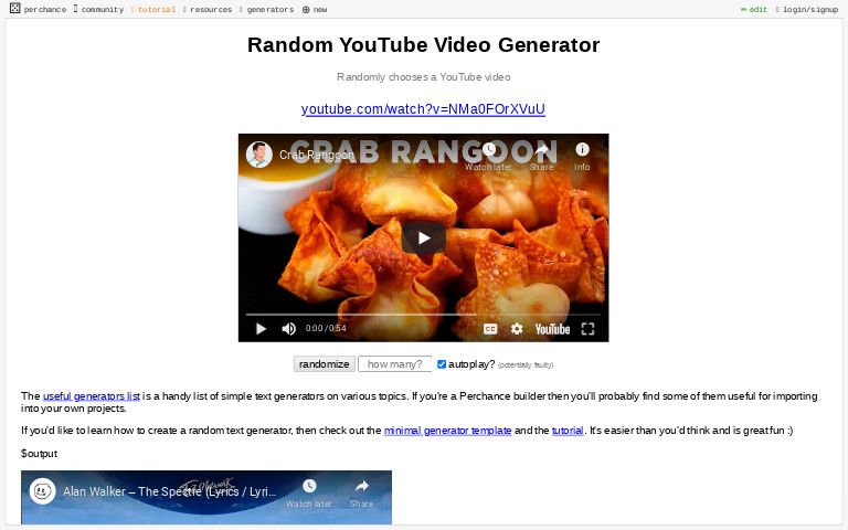Random YouTube Video Generator