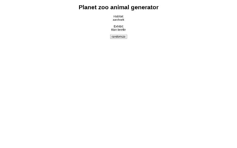 Planet zoo animal generator