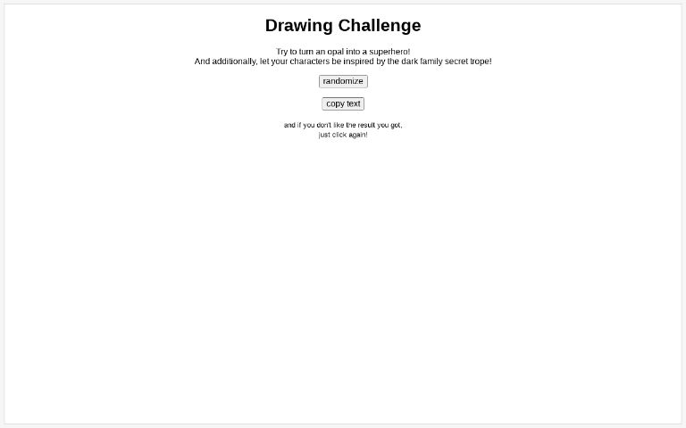 Drawing Challenge ― Perchance Generator