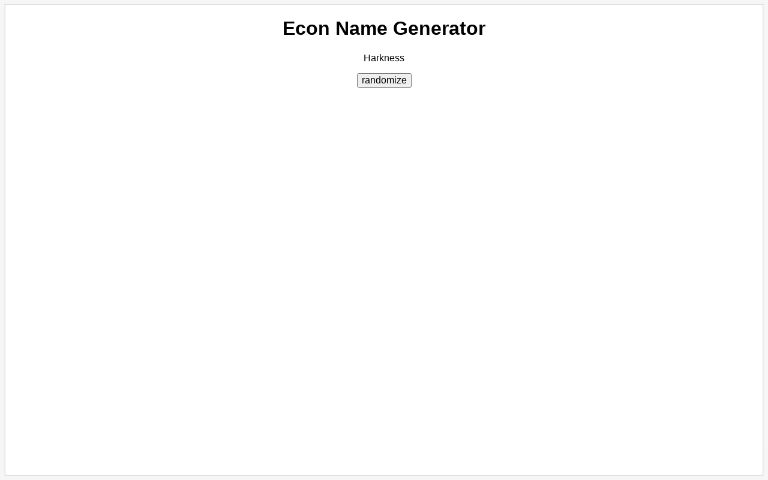 Econ Name Generator