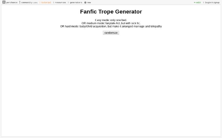 Fanfic Trope Generator
