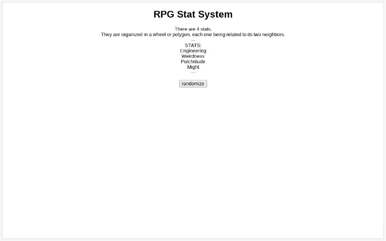 RPG Stat System ― Perchance Generator
