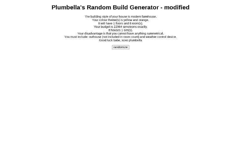 Plumbella's Random Build Generator - modified