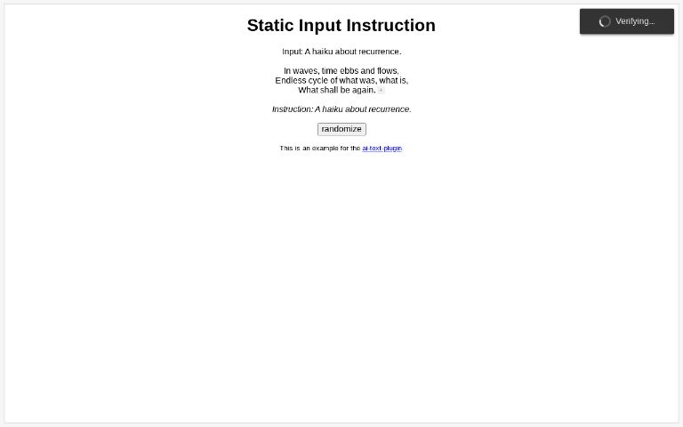 Static Input Instruction ― Perchance Generator
