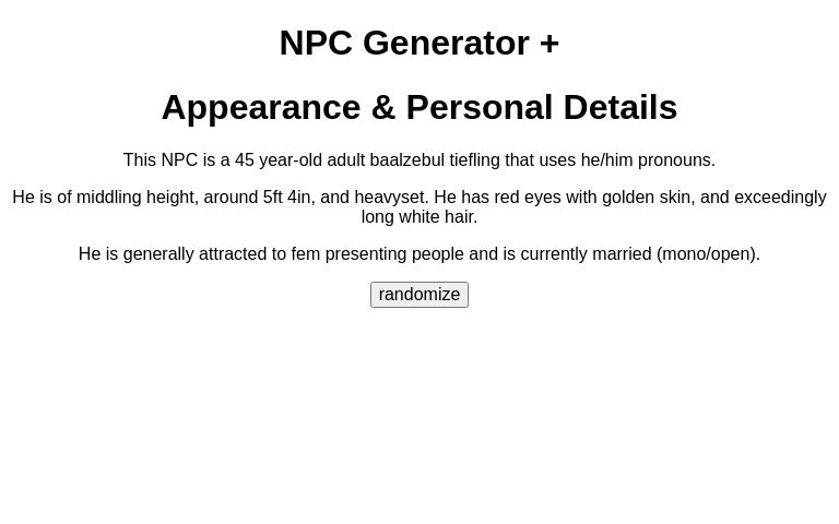 NPC Generator