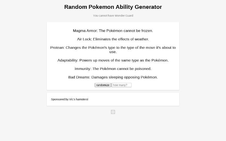 Random Pokemon Ability Generator