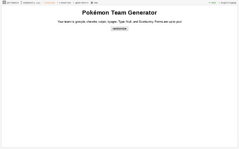 Pokémon Team Generator