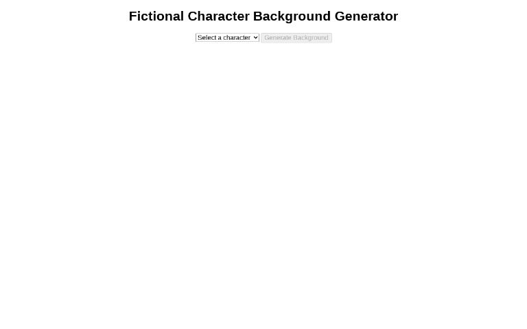 Fictional Character Background Generator