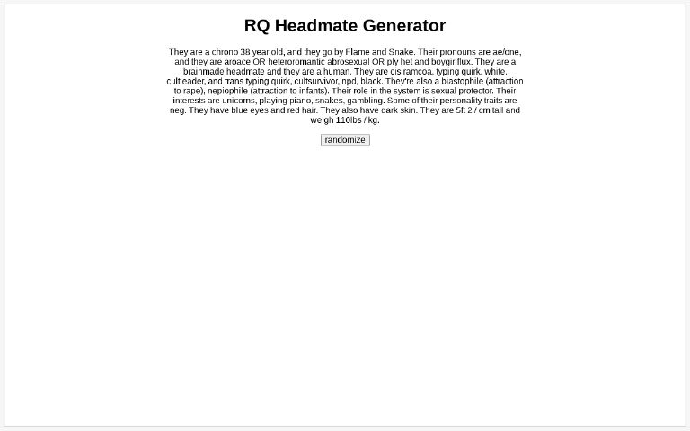 RQ Headmate Generator