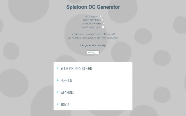 Splatoon OC Generator