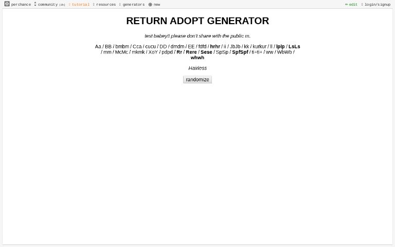 RETURN ADOPT GENERATOR
