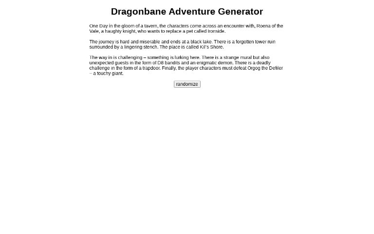 Dragonbane Adventure Generator