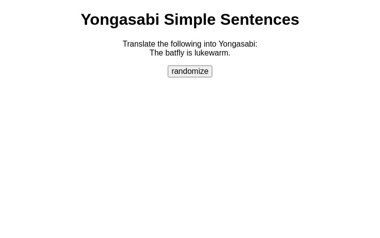 Yongasabi Simple Sentences ― Perchance Generator