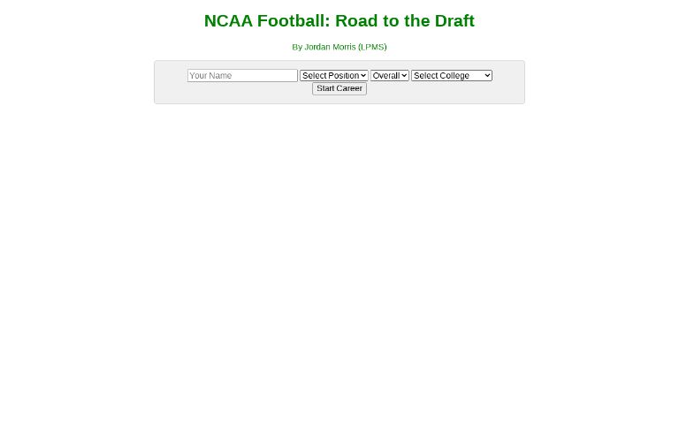 NCAA Football: Road to the Draft ― Perchance Generator