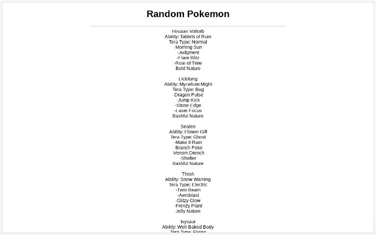 Random Pokemon ― Perchance Generator