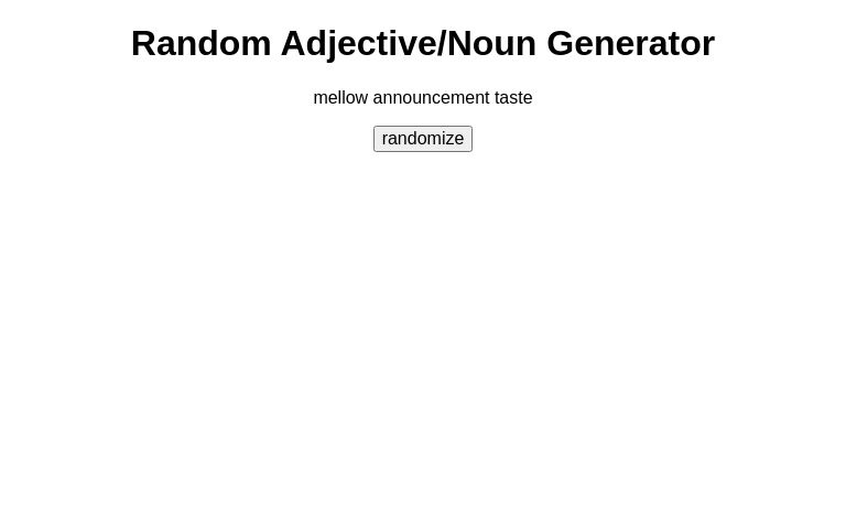 Random Adjective/Noun Generator