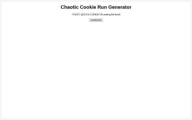 Chaotic Cookie Run Generator