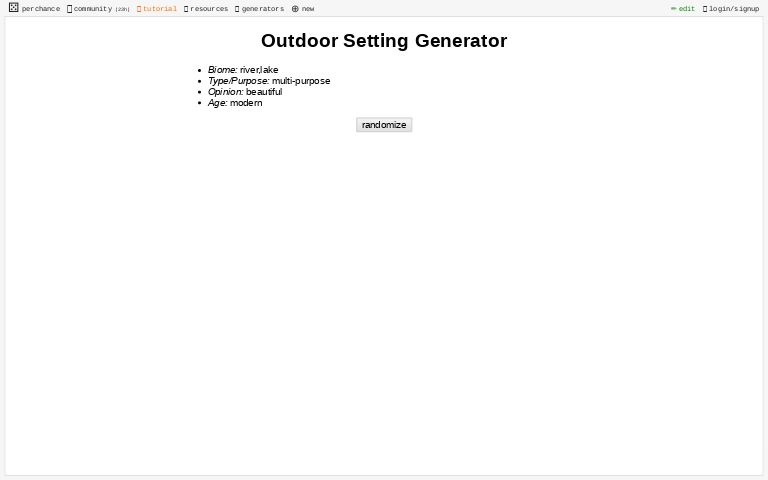 Outdoor Setting Generator
