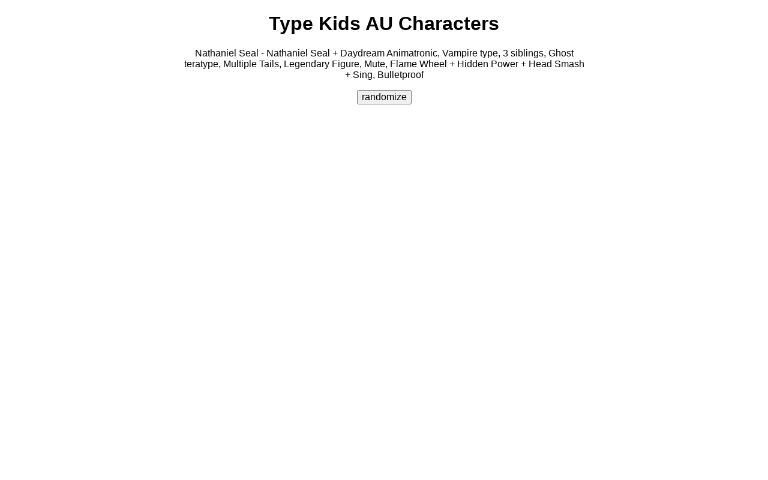 Type Kids AU Characters ― Perchance Generator