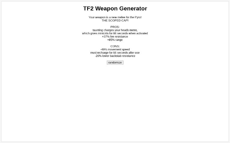 TF2 Weapon Generator